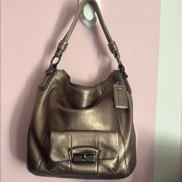Coach | Bags | Coach Metallic Leather Shoulder Bag | Poshmark